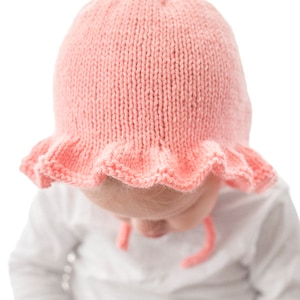 Baby Ruffle Bonnet KNITTING PATTERN // Ruffle Pattern // Knit Baby ...