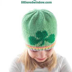 Sweet Shamrock Hat KNITTING PATTERN / Shamrock Pattern / Rainbow ...
