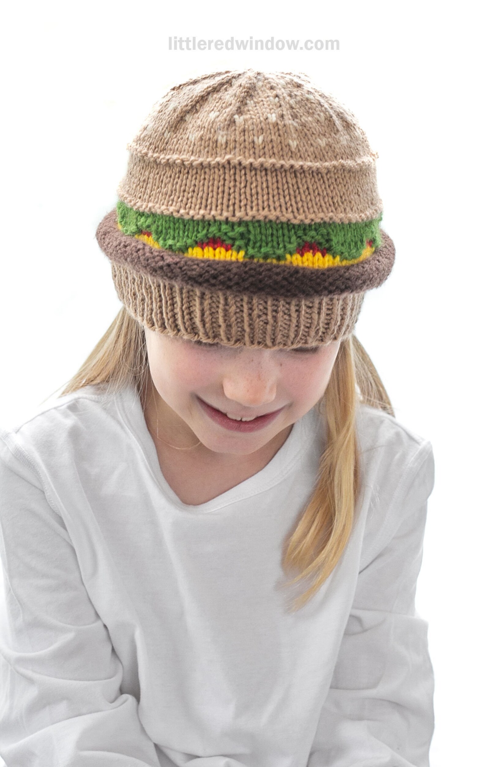Hamburger Hat KNITTING PATTERN / Hamburger Pattern / Cheeseburger Hat ...