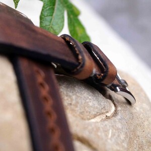 Slim Hand Vintage Brown Leather Watch Strap - Etsy