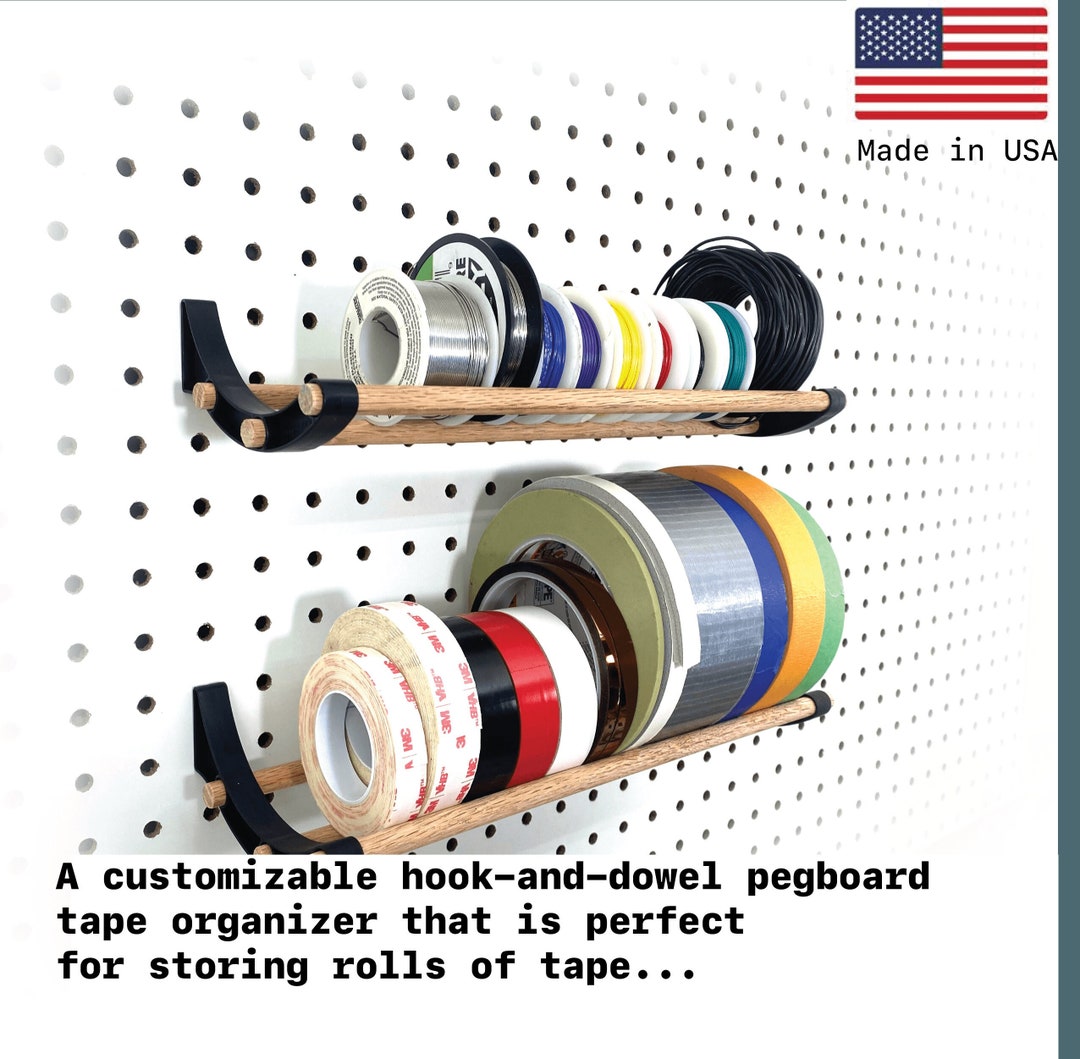 Pegboard Tape and Ribbon Storage: Hook and Dowel Organizer - Etsy