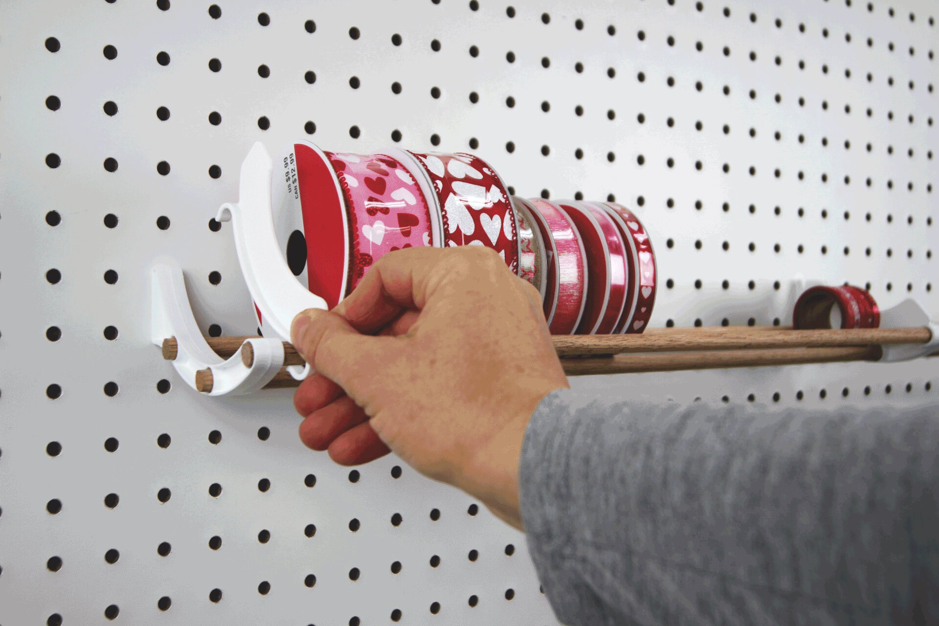 Pegboard Tape and Ribbon Organizer End Cap Brackets (set of 2) - Etsy