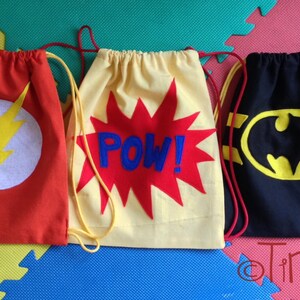 Super hero bags canvas bags halloween treat bag batman bag | Etsy