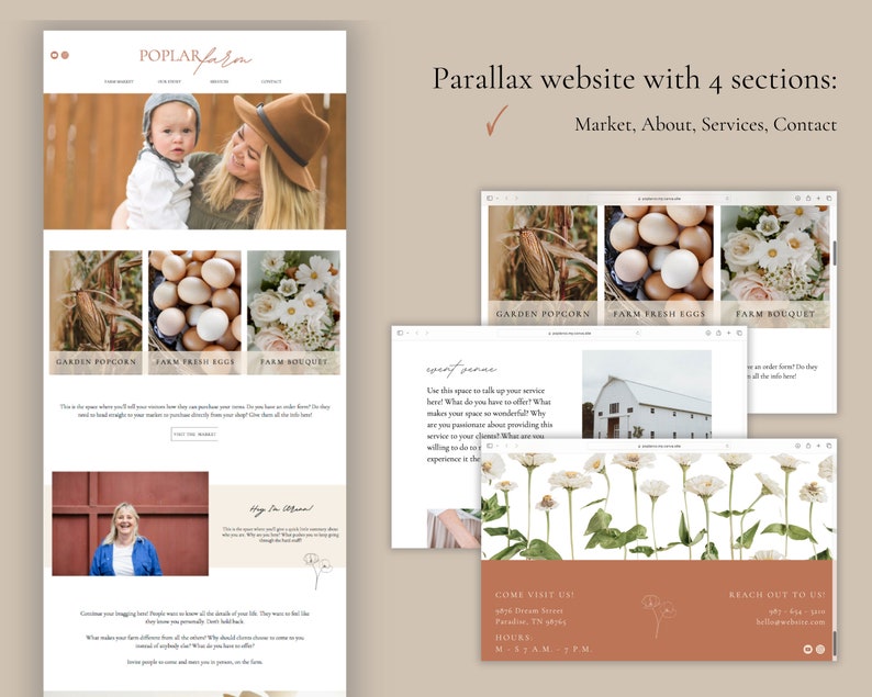 Aesthetic Farm Website Template | Canva Website Template | Homestead ...