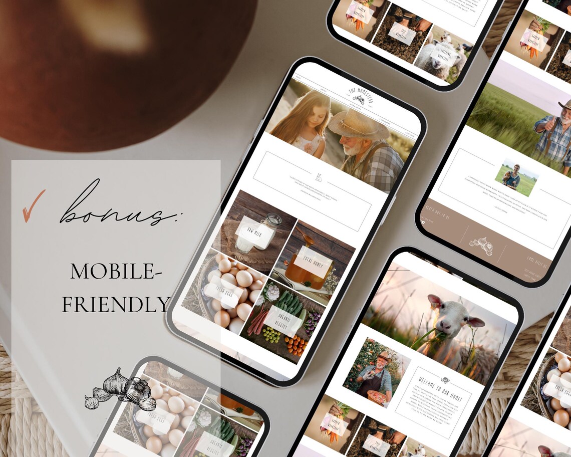 Homestead Website Template | Canva Website Template | Farm Templates ...