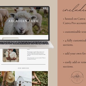 Aesthetic Farm Website Template | Canva Website Template | Homestead ...