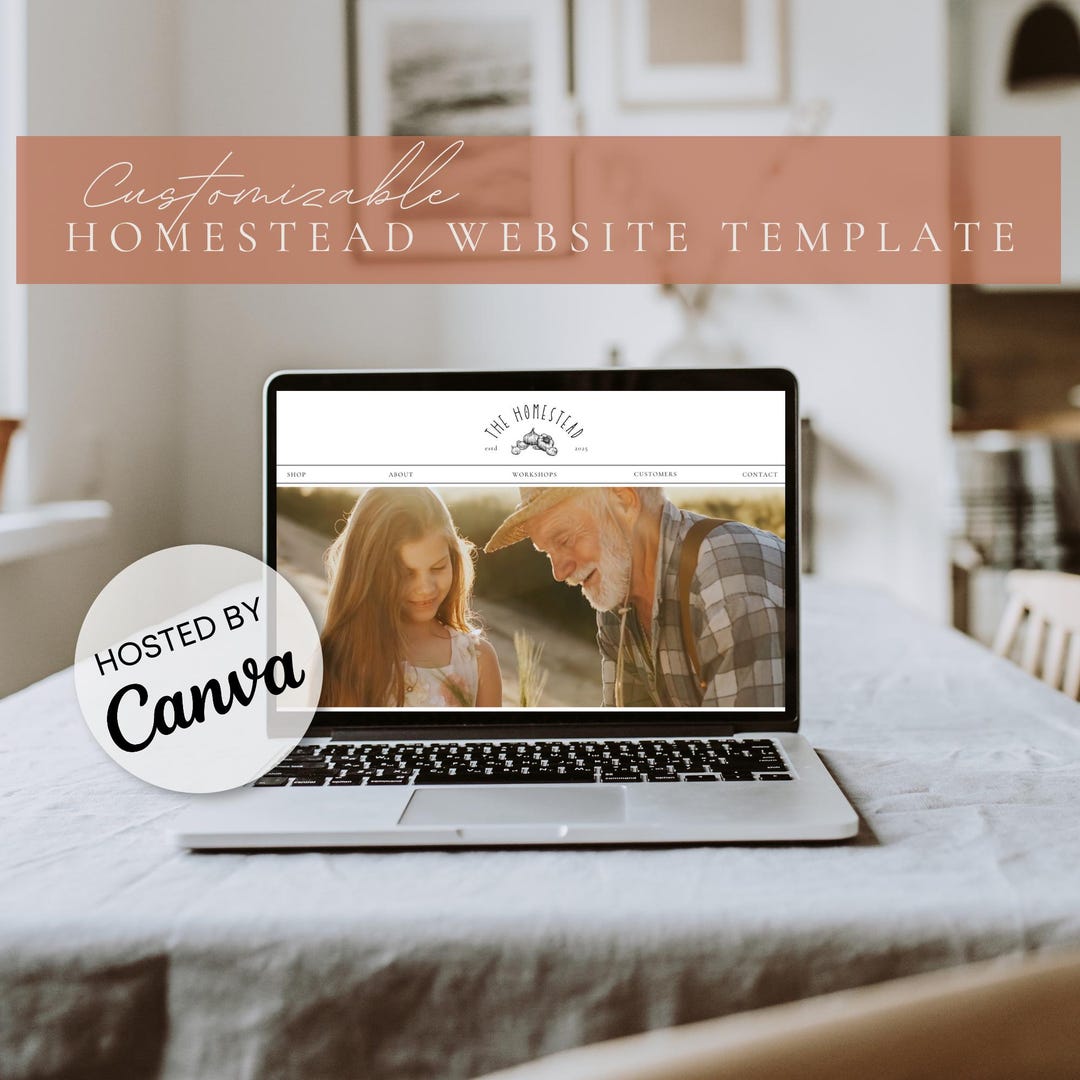 Homestead Website Template | Canva Website Template | Farm Templates ...