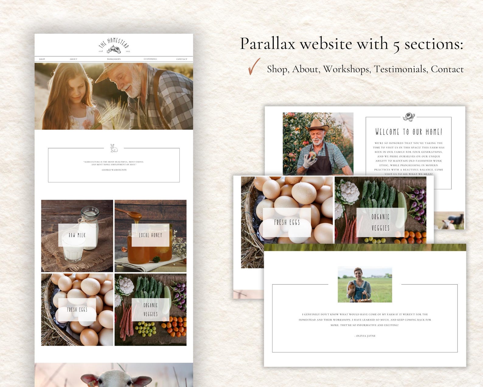 Homestead Website Template | Canva Website Template | Farm Templates ...
