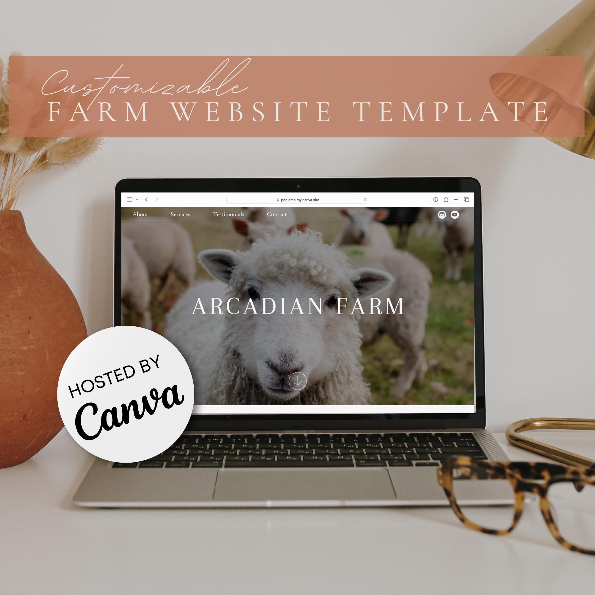 Aesthetic Farm Website Template | Canva Website Template | Homestead ...