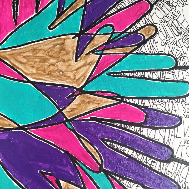 Deaf Art Print - Flower of Hands Speak Loud - Etsy