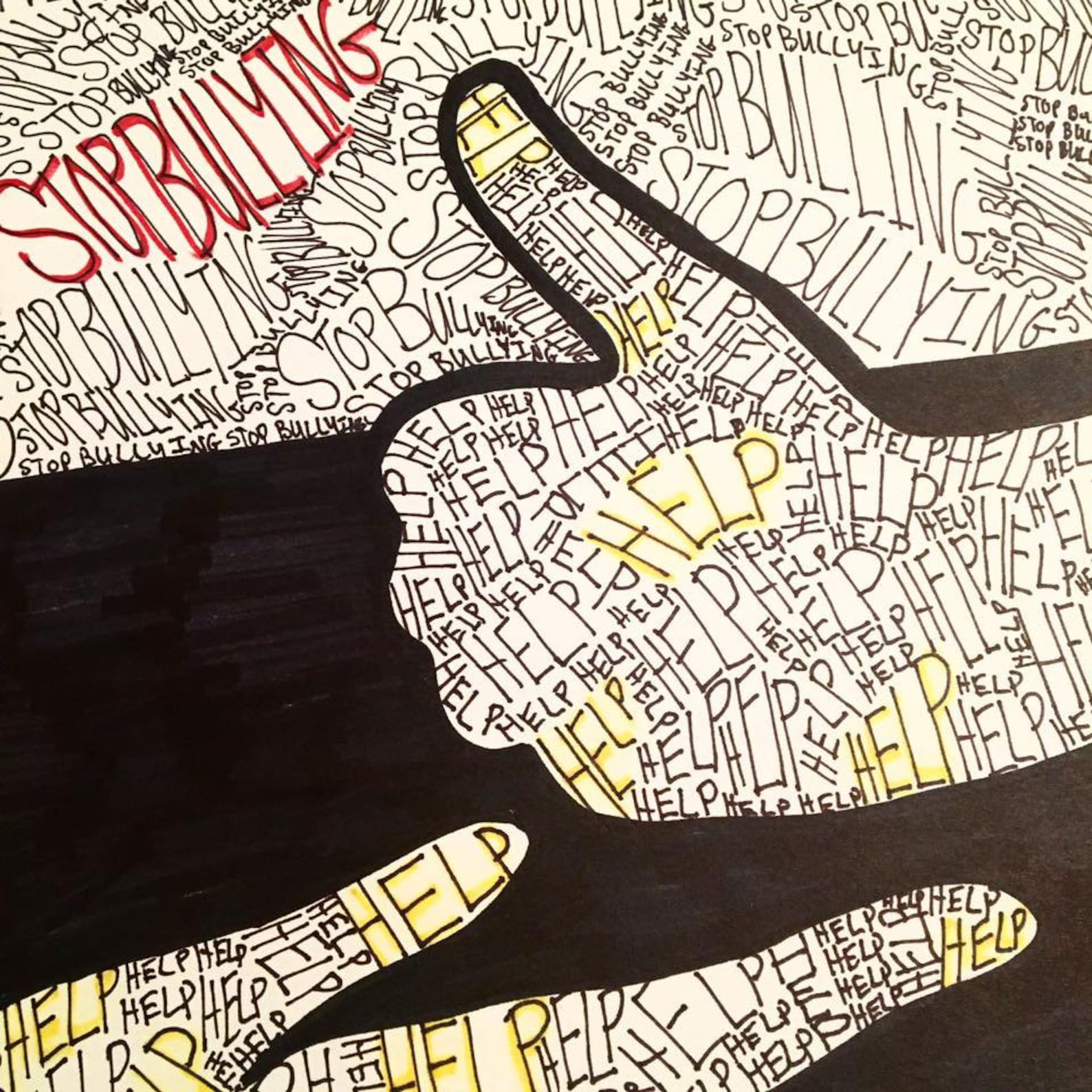 Anti-bullying Art Print Stop Bullying - Etsy