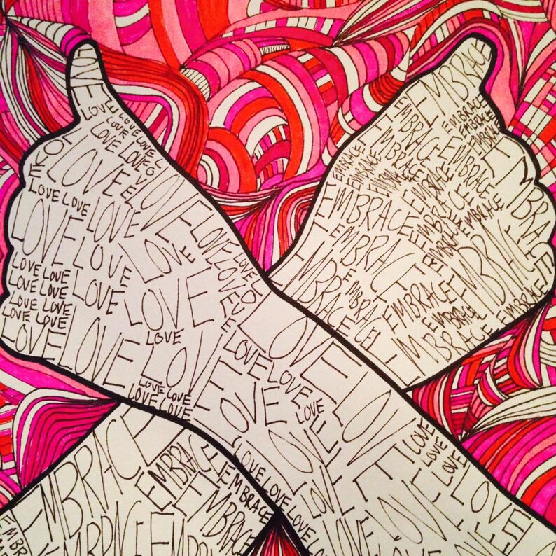 Love Art Print Embrace & Love - Etsy