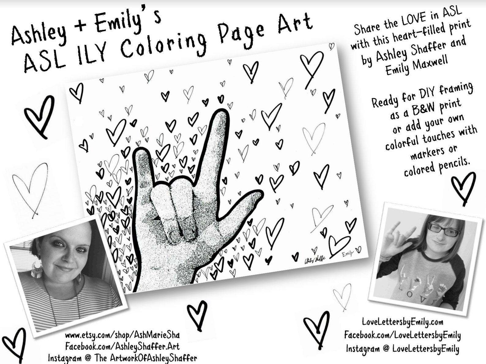 Deaf Coloring Page I Love You - Etsy