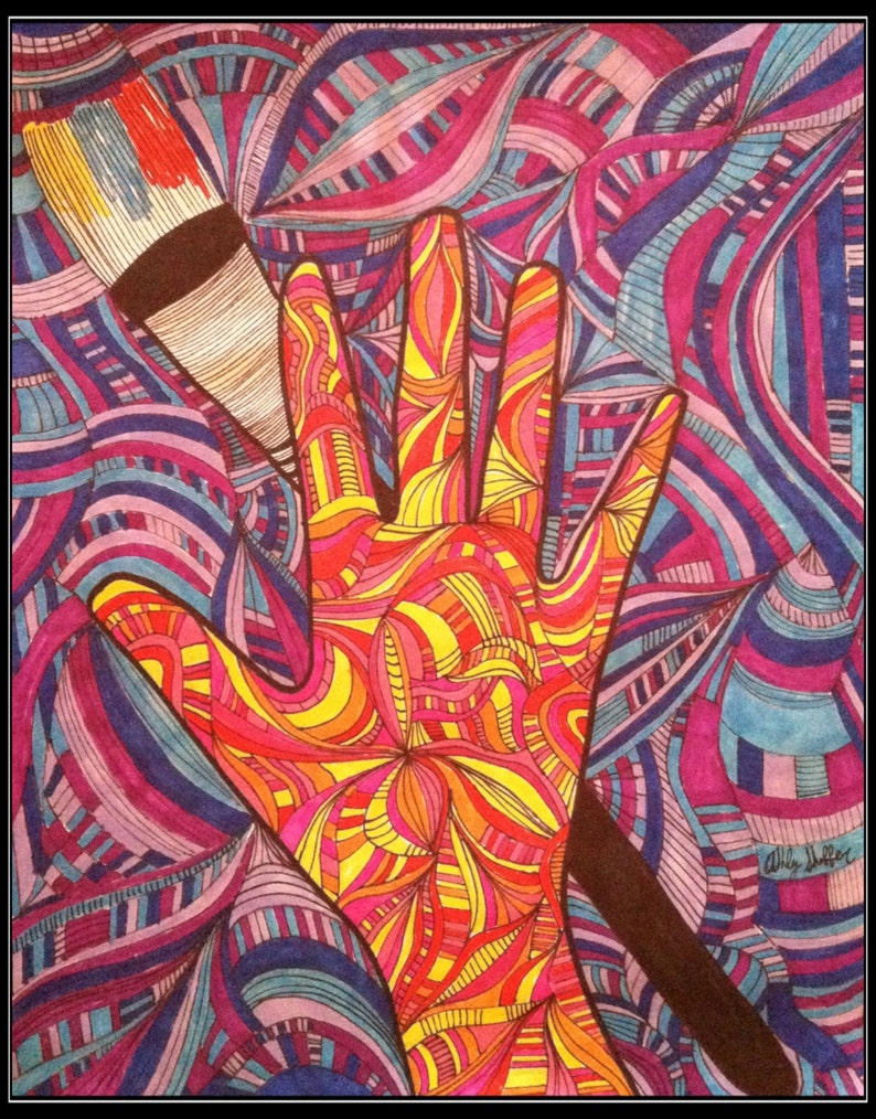 Deaf Art Print Hand of Deaf Artist - Etsy