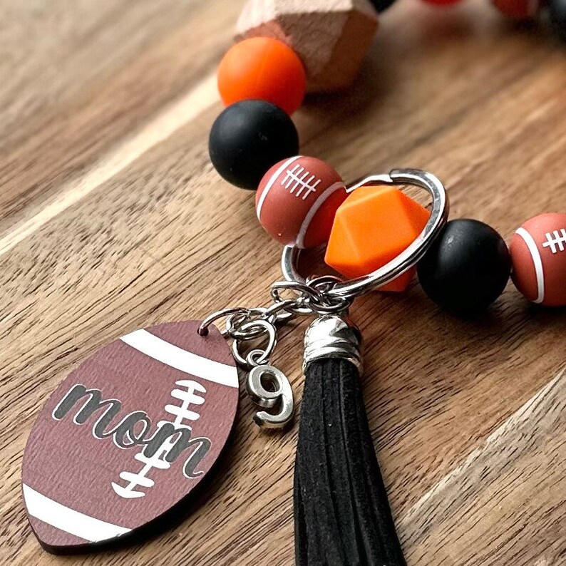 Personalized Football Wristlet Keychains Custom NFL or College Team ...