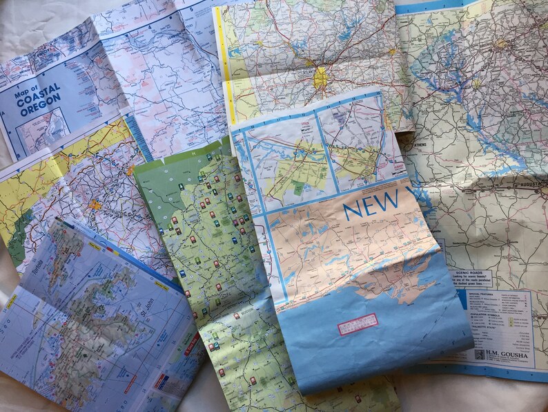 Vtg Maps 90s US States Territories Oregon Georgia Washington NY North ...