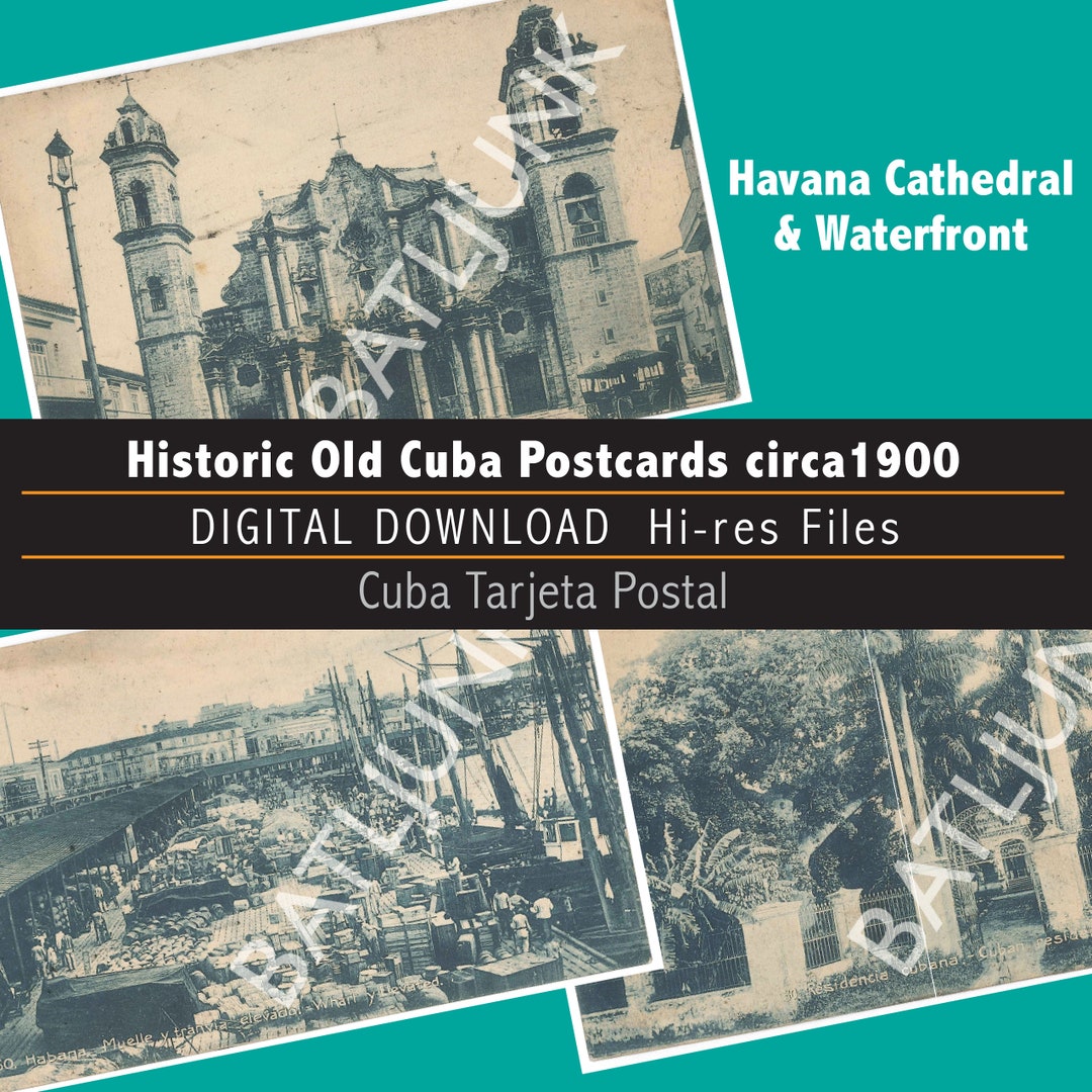 3 Old Cuba Postcards Circa 1900 Digital Download, Printable Images ...