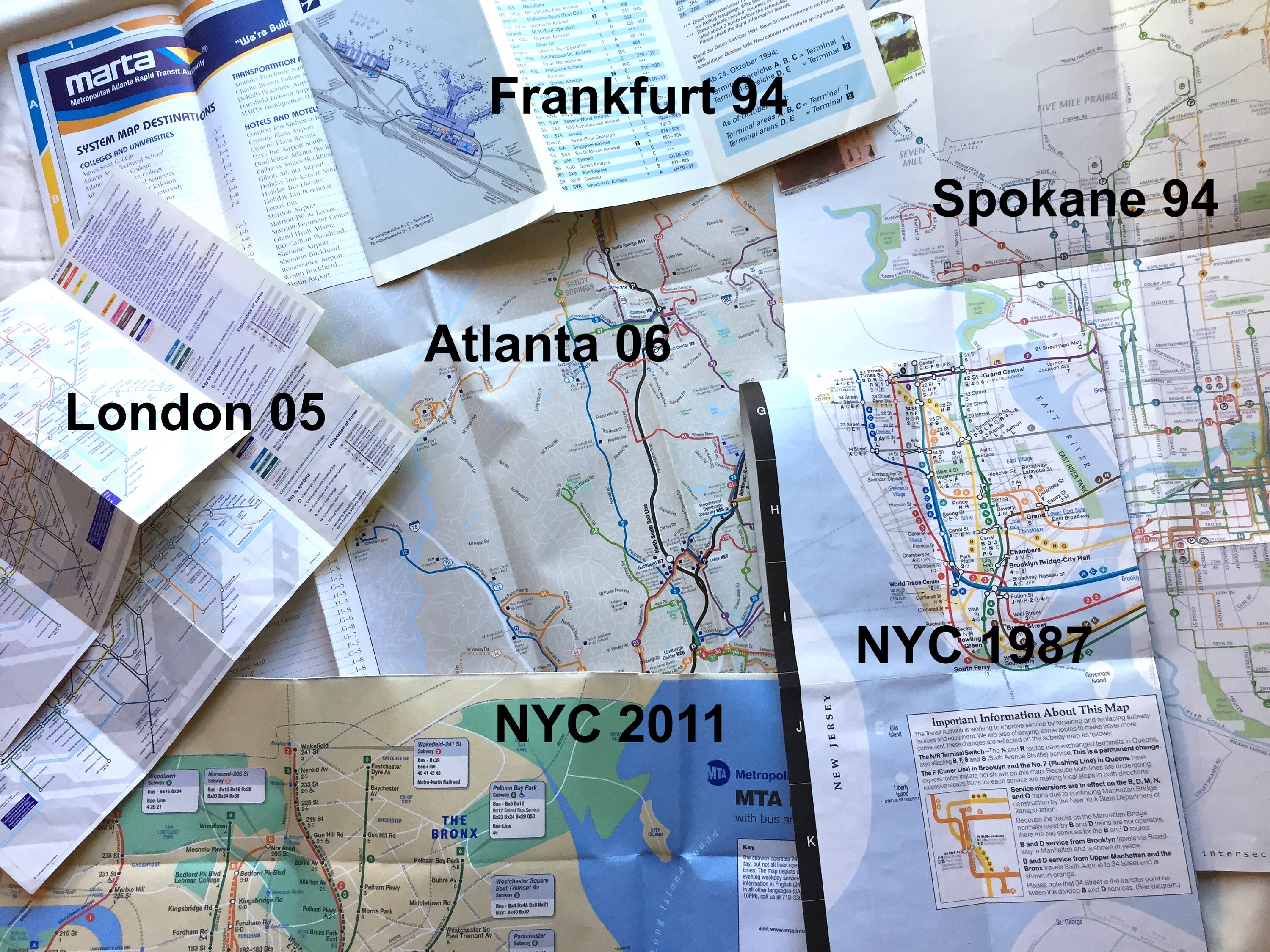 Vintage Transit Maps 80s 90s 00s London Tube, Atlanta MARTA, Spokane ...