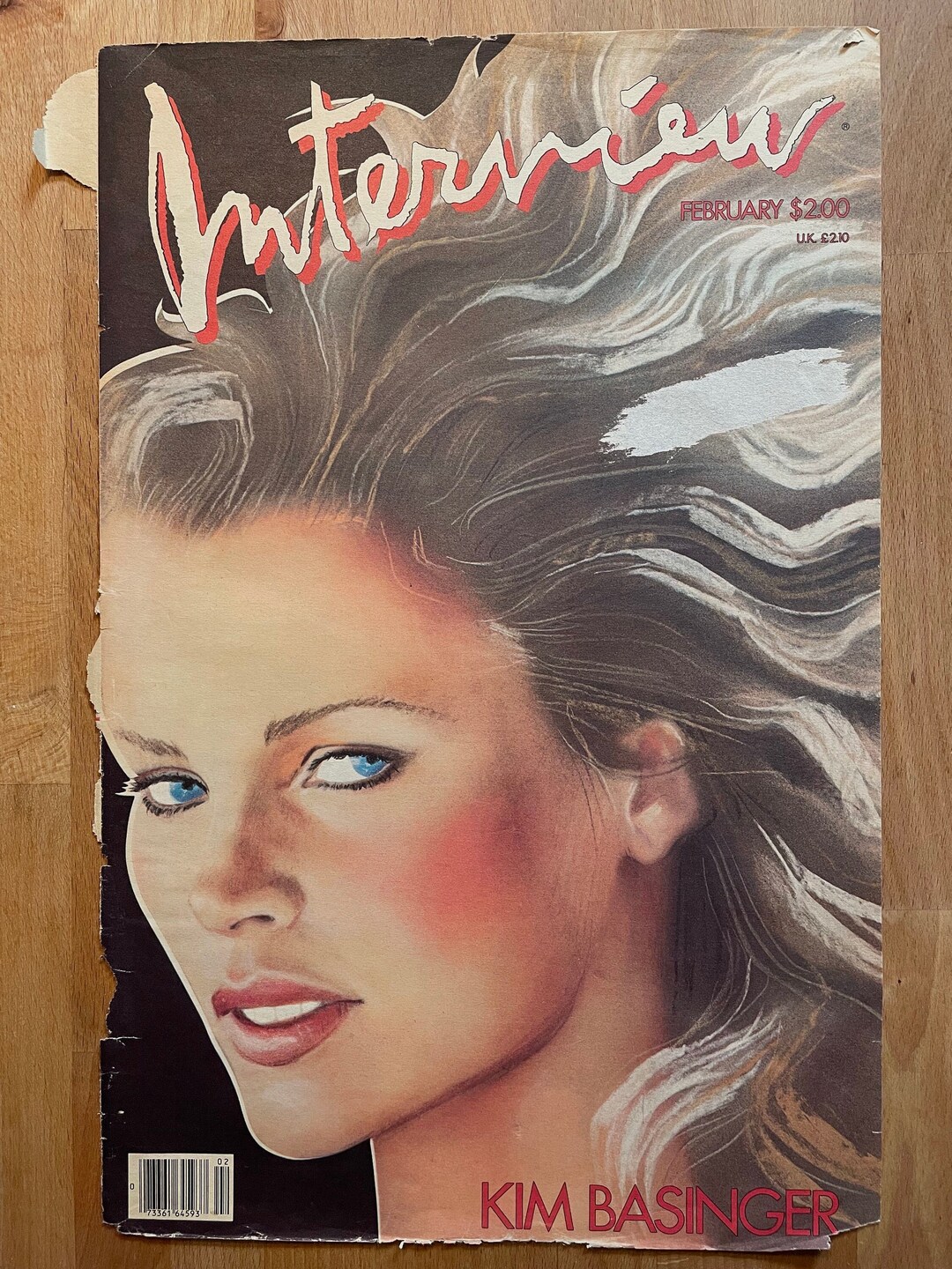 1986 Kim Basinger Interview Magazine Cover February 86 - Etsy