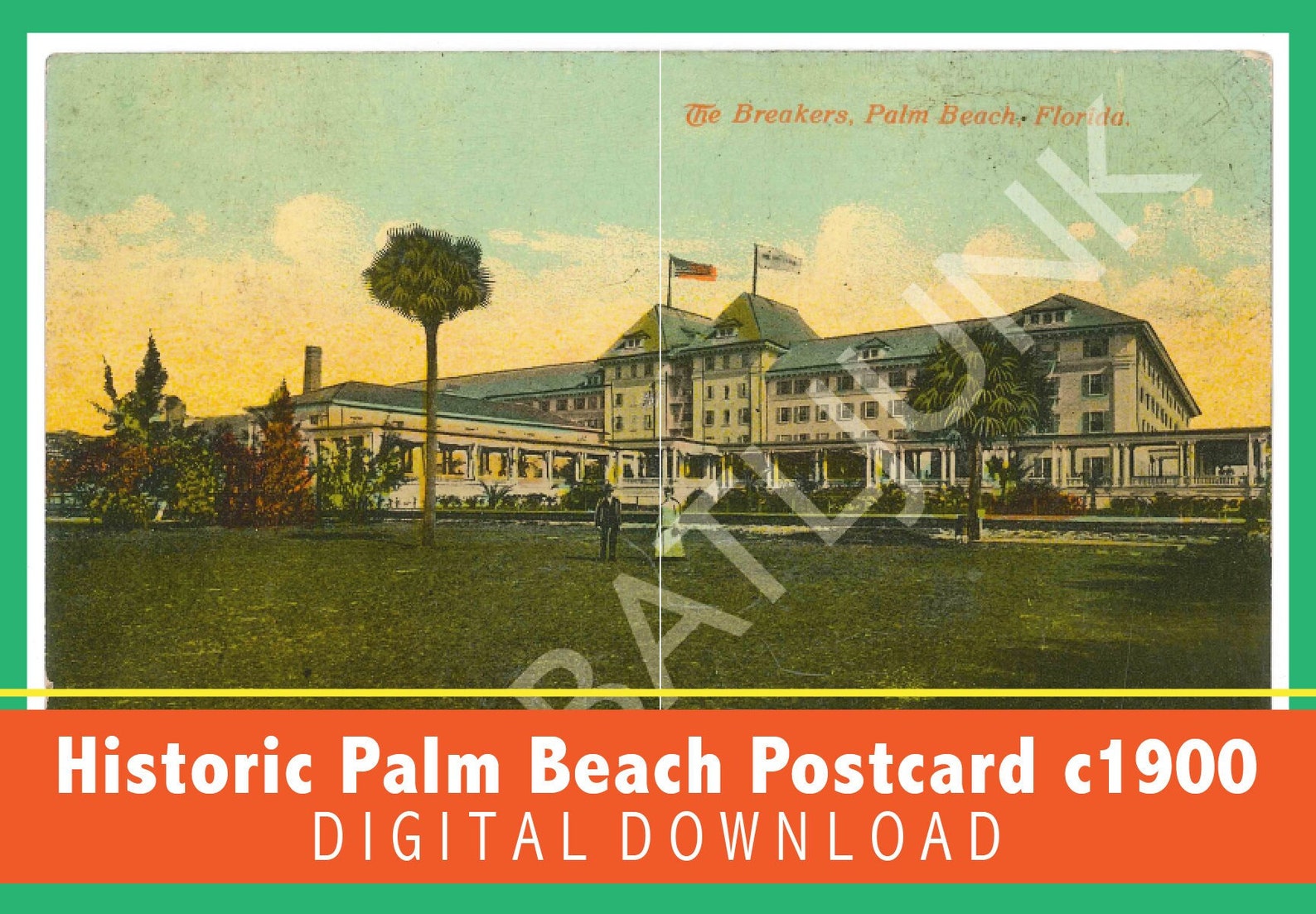 1900 Old Florida Postcard Palm Beach Vintage >>digital Download