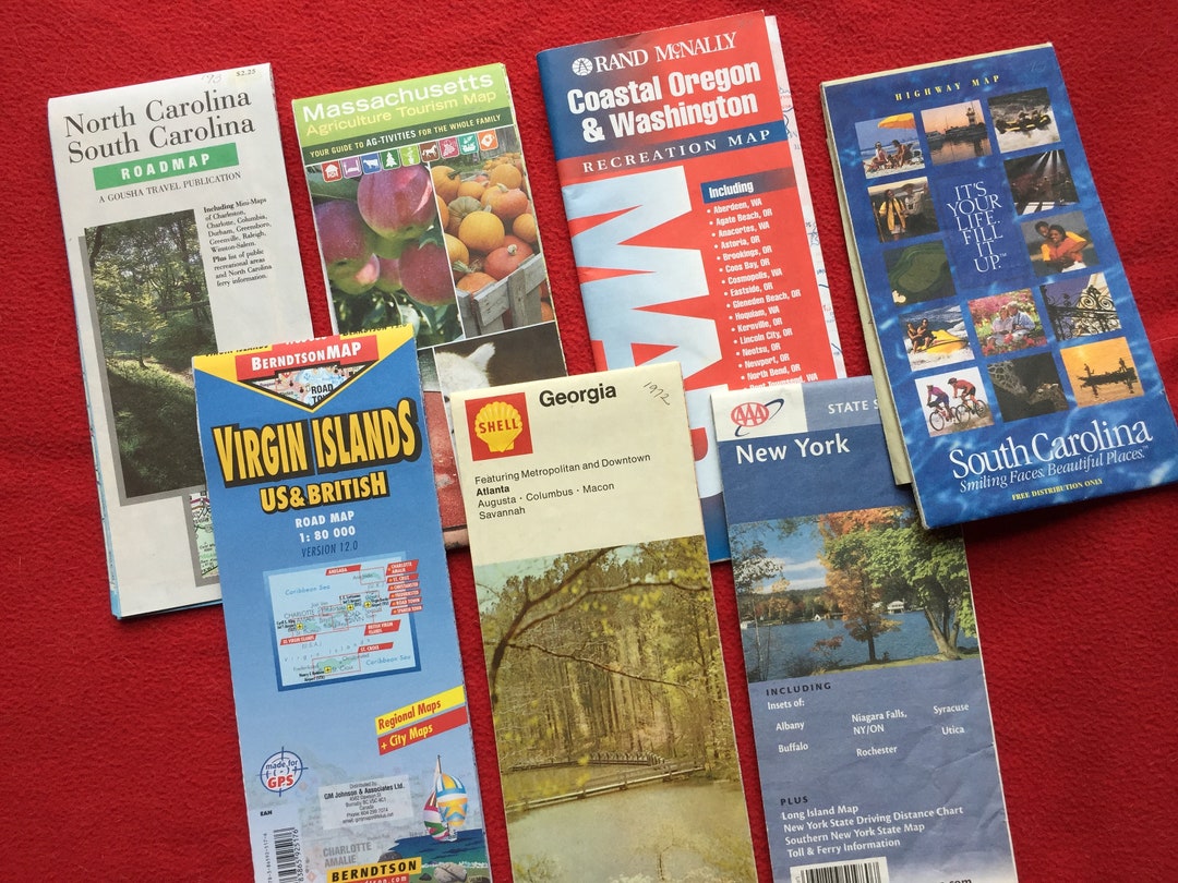 Vtg Maps 90s US States Territories Oregon Georgia Washington NY North ...