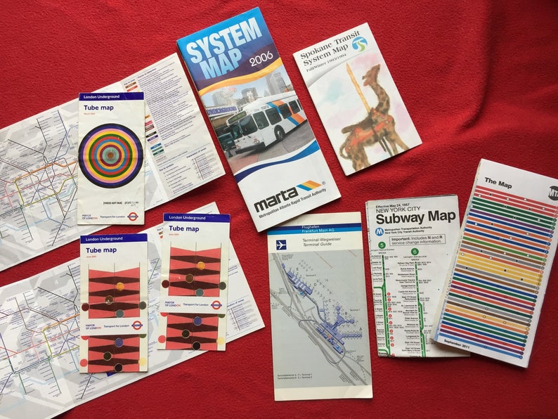 Vintage Transit Maps 80s 90s 00s London Tube, Atlanta MARTA, Spokane ...