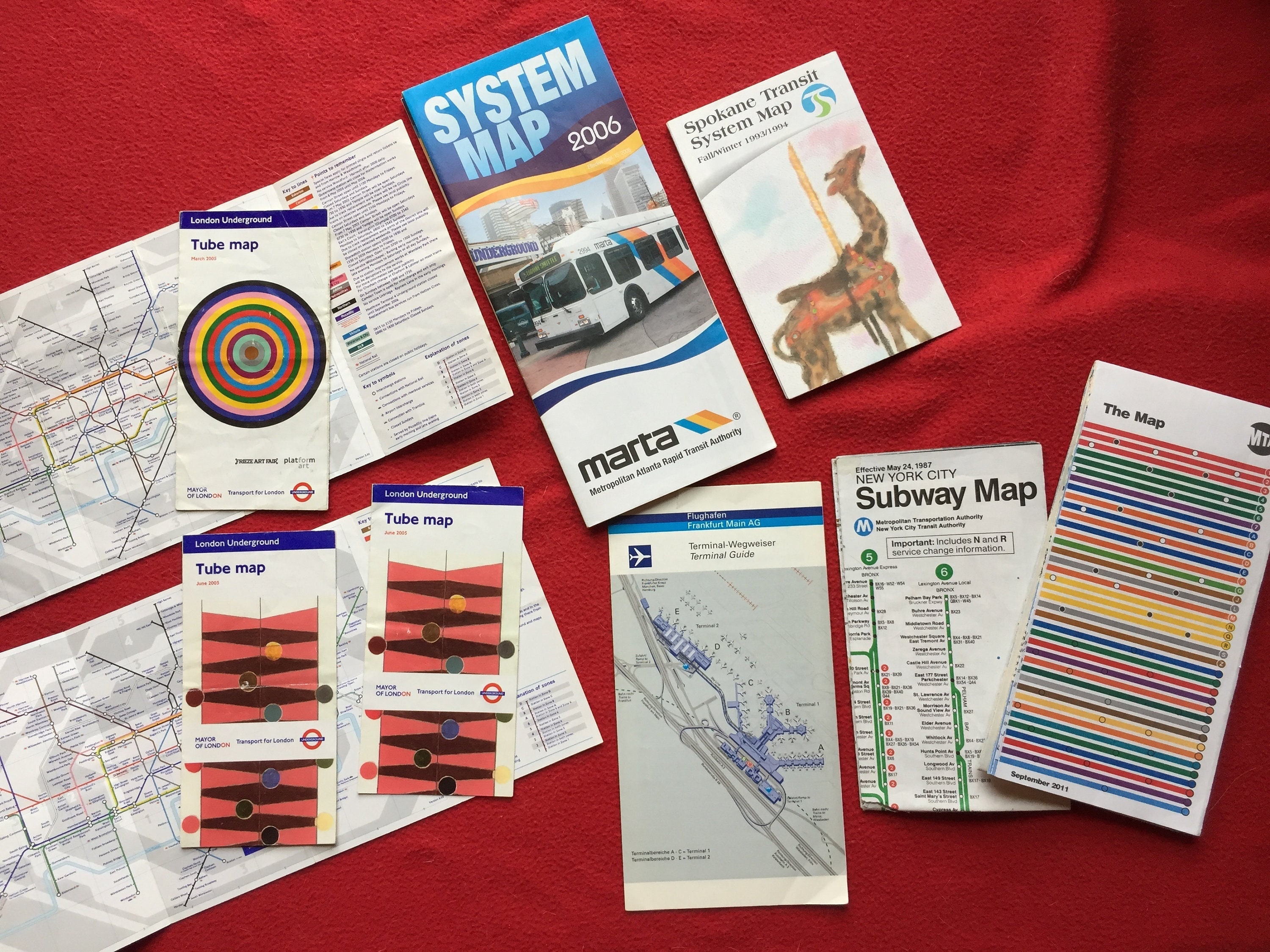 Vintage Transit Maps 80s 90s 00s London Tube, Atlanta MARTA, Spokane ...