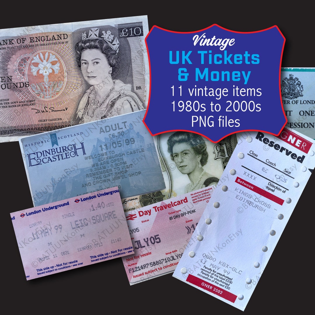 Vtg UK British Tickets Money, Queen, England 90s, Download Items 1987 ...