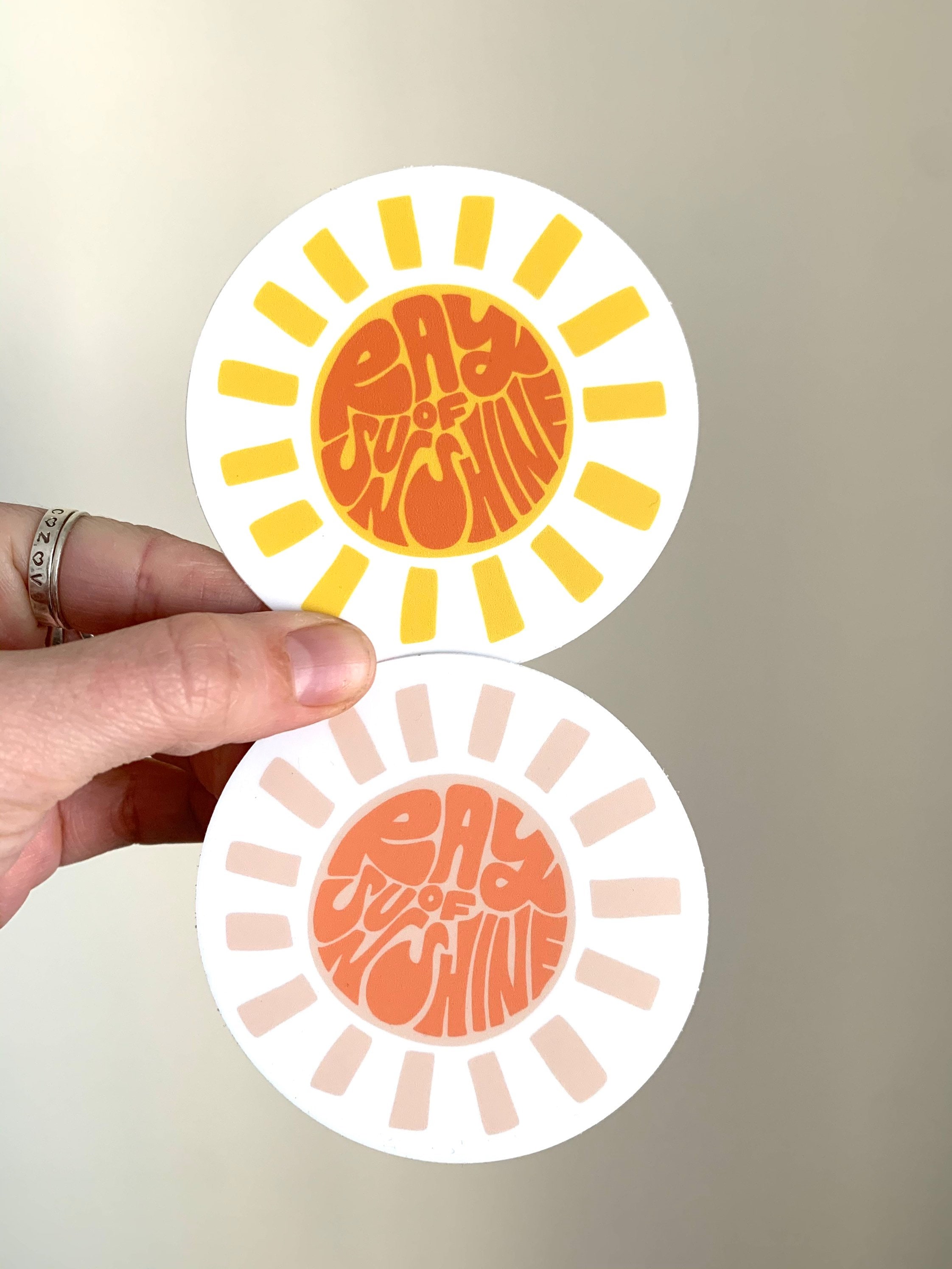 Ray of sunshine vinyl sticker / retro lettering / hippy - Etsy.de