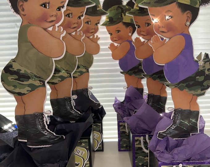 Gender Reveal Baby Shower Army Military Prince Princess Military - Etsy