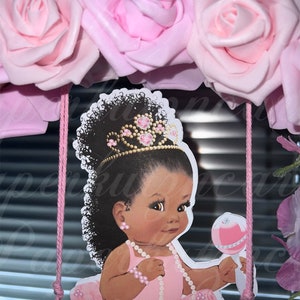 Afro Puff Baby Girl Swing Centerpiece, Baby Shower, Birthday Royal Baby ...