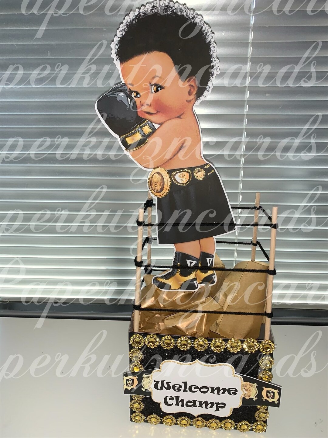 Boxing Black and Gold Baby Boy Baby Shower Royal Baby - Etsy