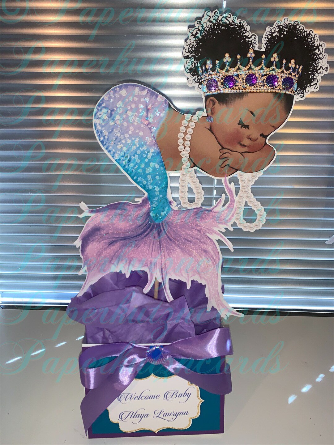 Mermaid Turquoise Purple Lavender Centerpieces Table Decorations Baby ...