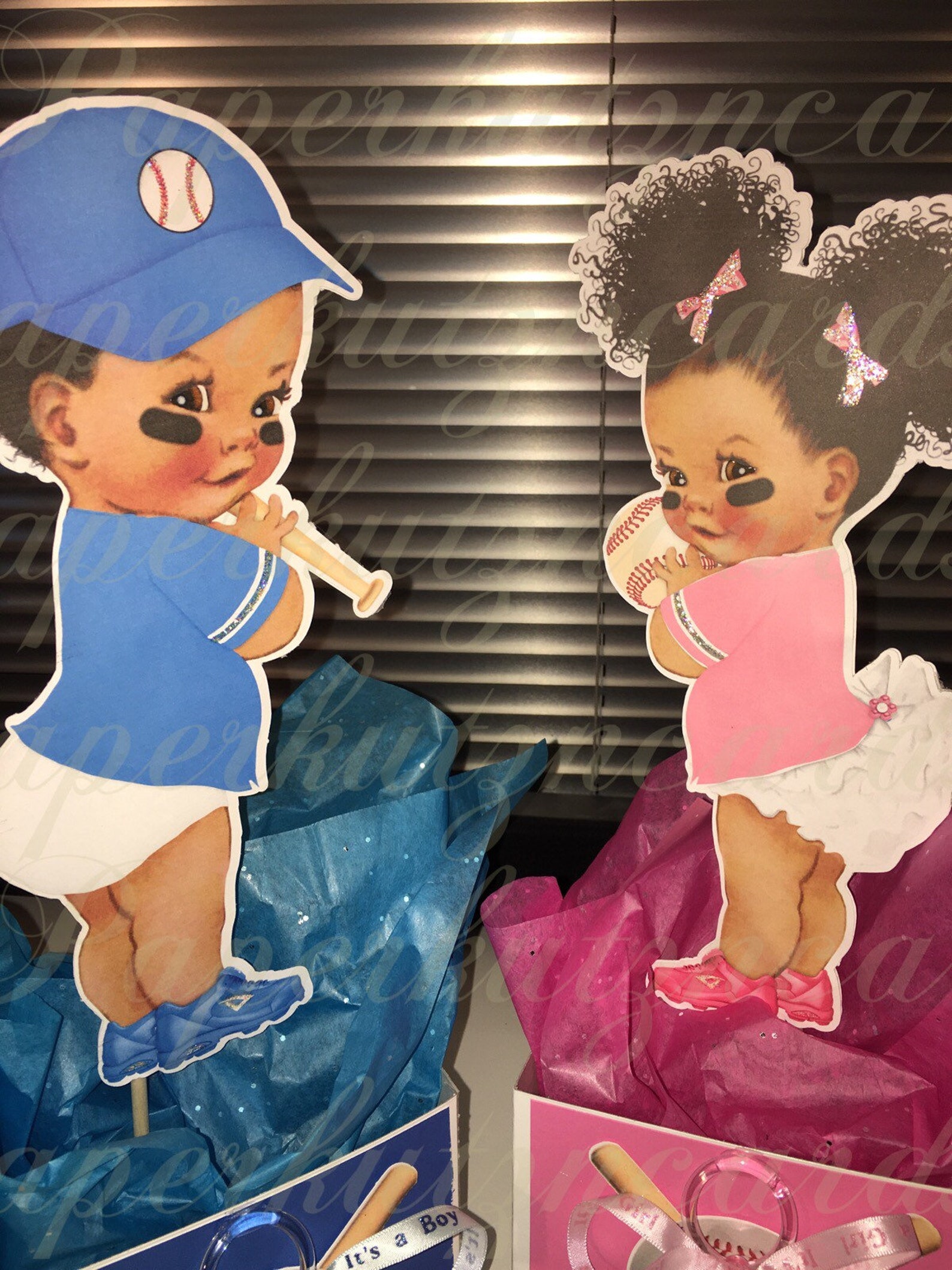 Baseball Gender Reveal Baby Shower Centerpieces African - Etsy