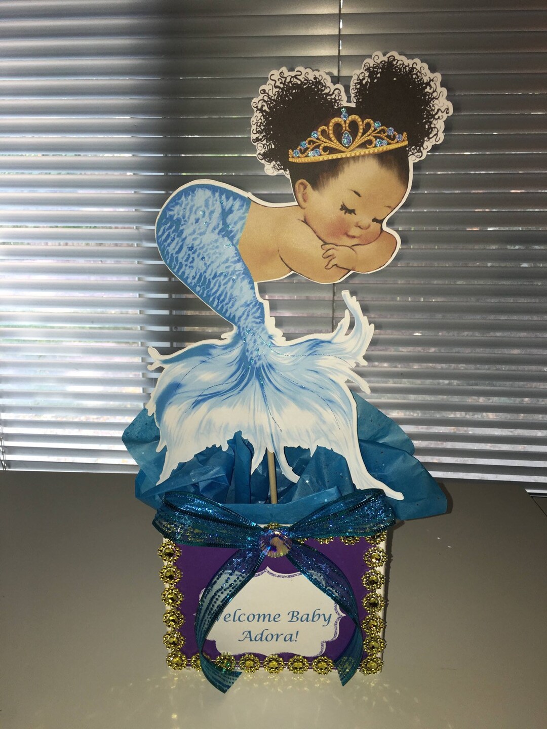 Little Mermaid Turquoise Purple and Gold Afro Puff Babies, African ...