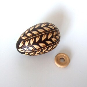 Decorated Wooden Egg- Wood Burned Egg, Woodland Design, Pyrography ...