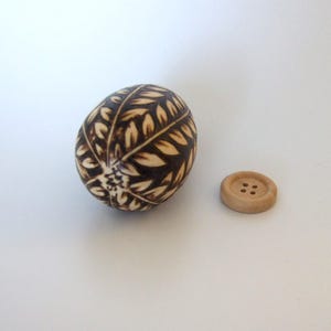 Decorated Wooden Egg Wood Burned Egg, Woodland Design, Pyrography ...