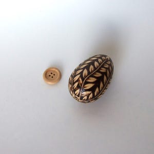 Decorated Wooden Egg- Wood Burned Egg, Woodland Design, Pyrography ...