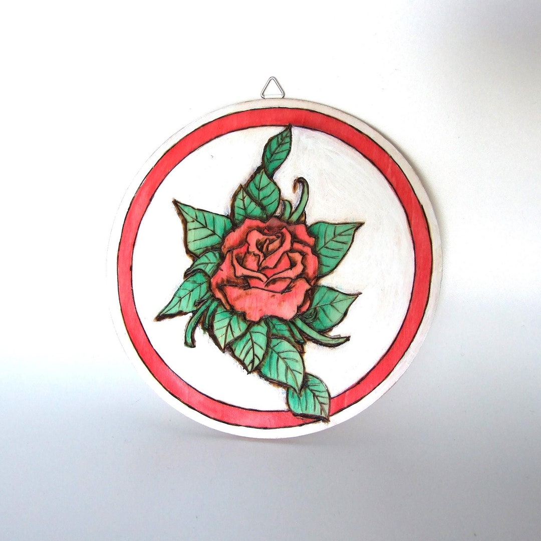 Pyrography Rose Art- Wood Burned Picture, Rose Picture, Original ...