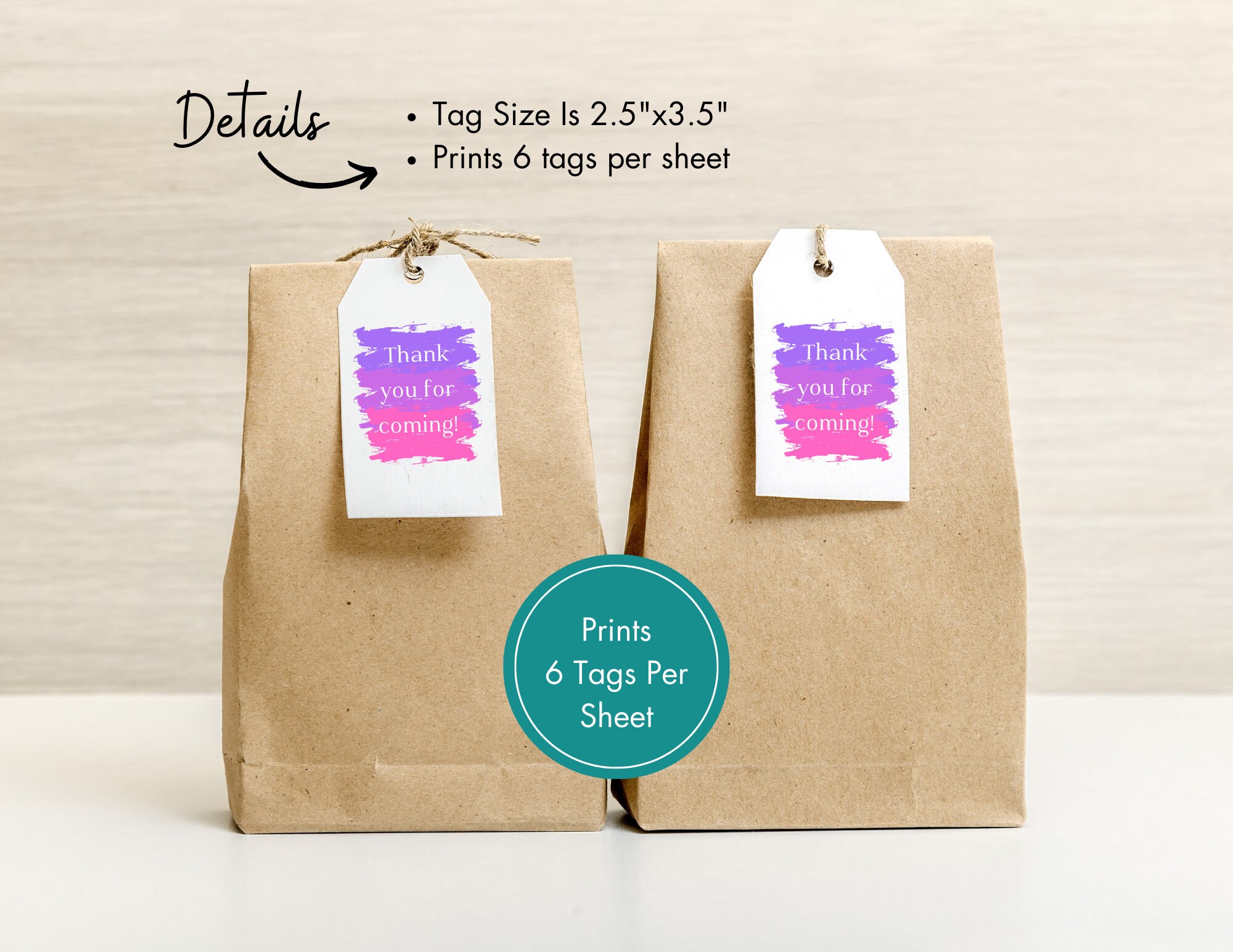 Printable Birthday Party Favor Gift Tags, Bachelorette Party Favor Tag ...