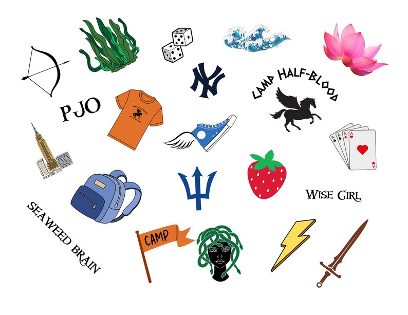 Percy Jackson Theme SVG PNG Jpg Pdf, Cricut, Camp Half-blood, Medusa ...