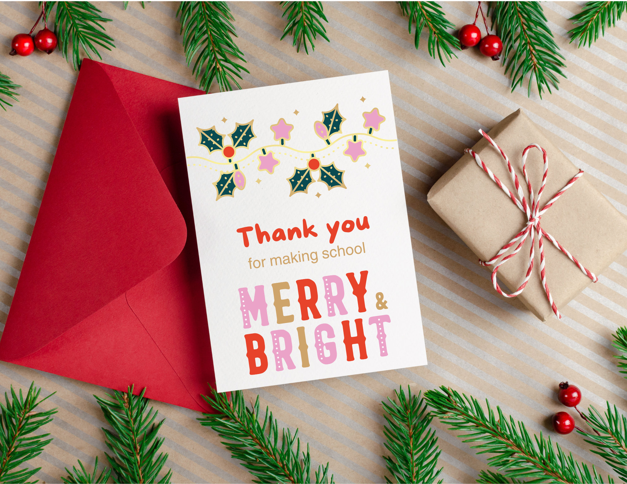 Teacher Christmas Card, Printable Christmas Card, Holiday, Teacher Card ...