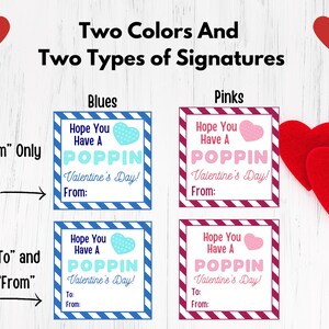 Valentine's Pop It Tags, Poppin' Labels, Popit Valentine's Cards ...