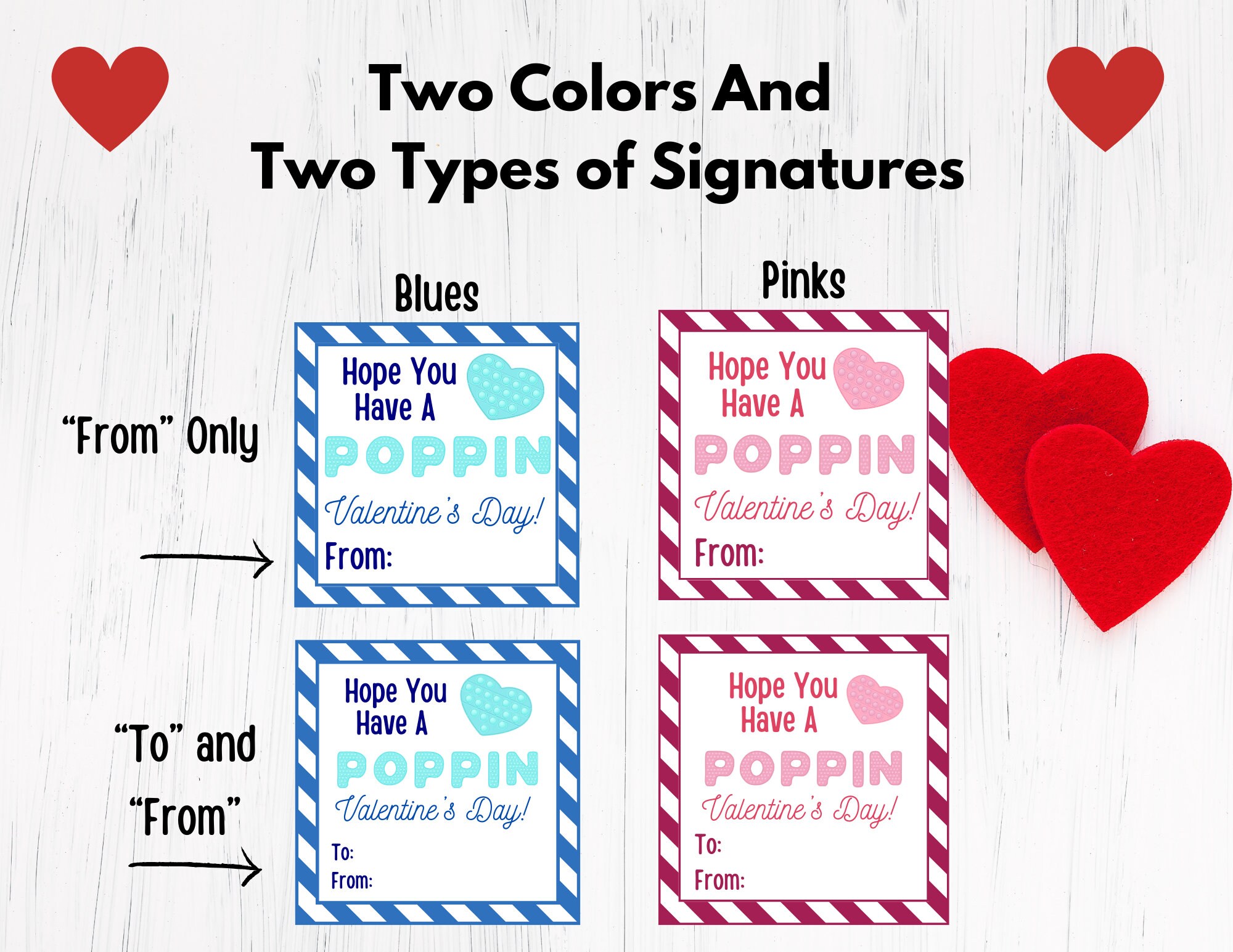 Valentine's Pop It Tags, Poppin' Labels, Popit Valentine's Cards ...