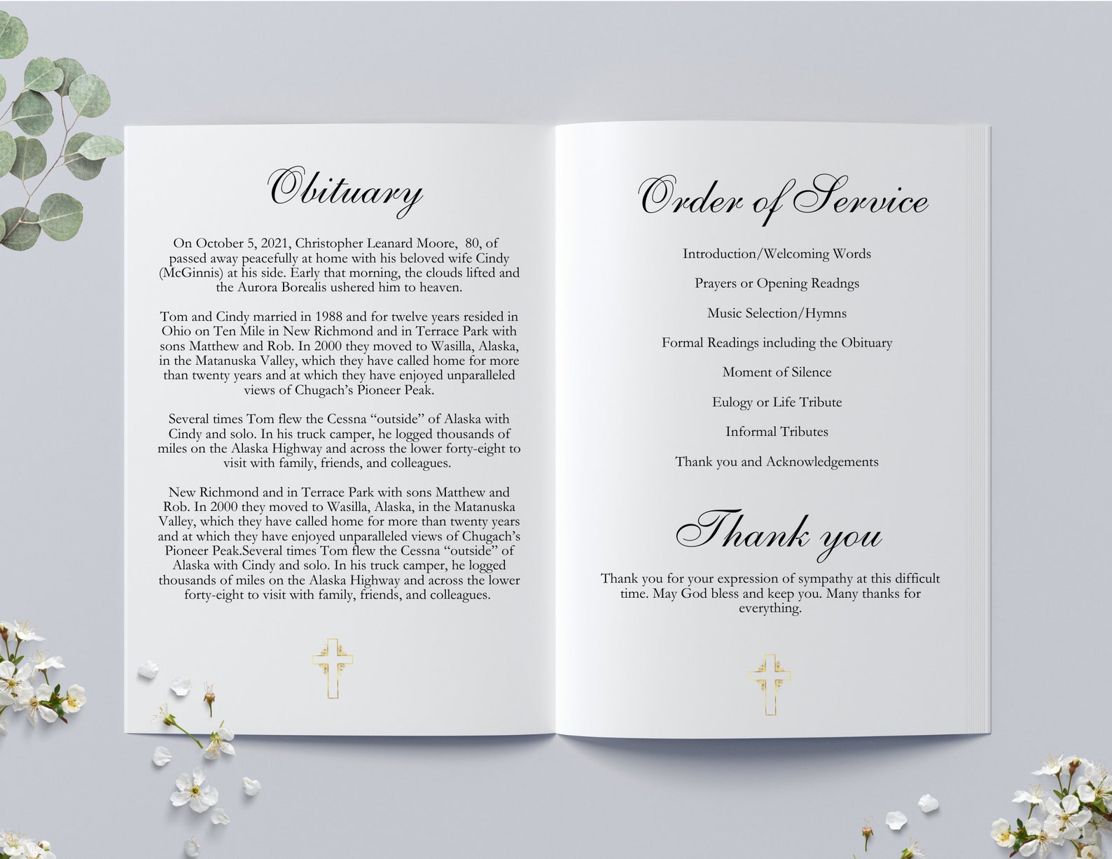 Funeral Program Template, Christian Funeral Program, Funeral Program ...