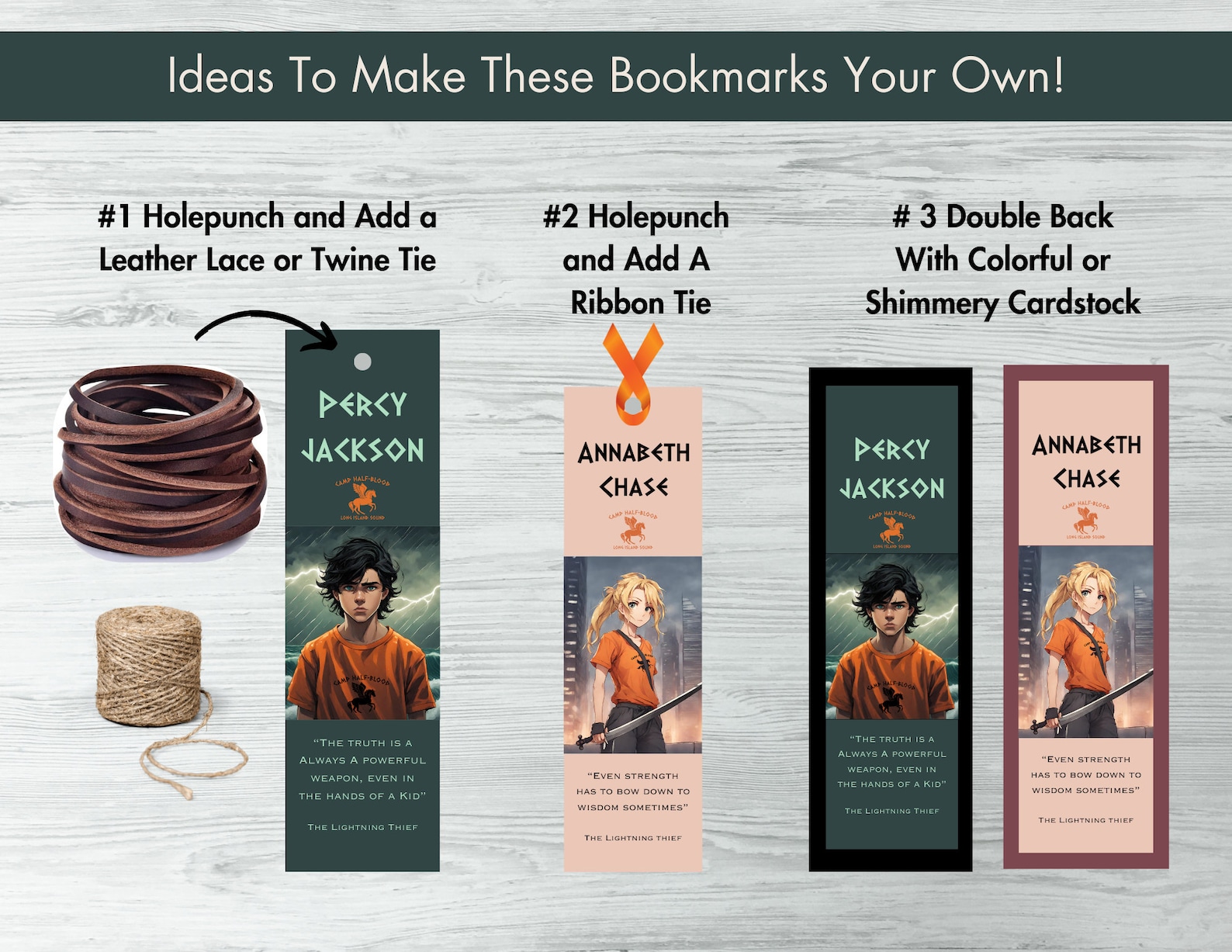 Printable Percy Jackson Bookmark |annabeth Chase Bookmark | Digital ...