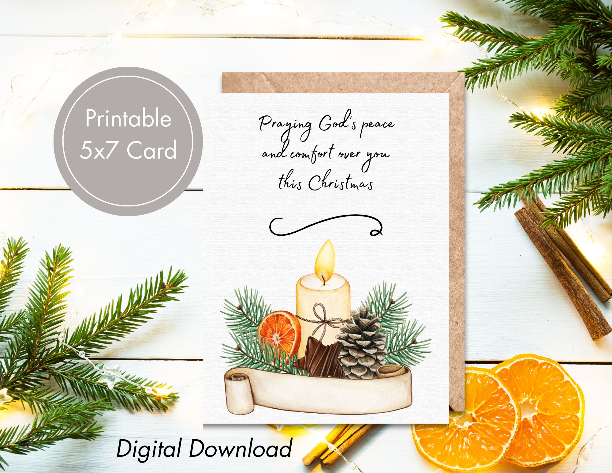 Printable Sympathy Christmas Card, Christmas Sympathy Card, Bereavement ...