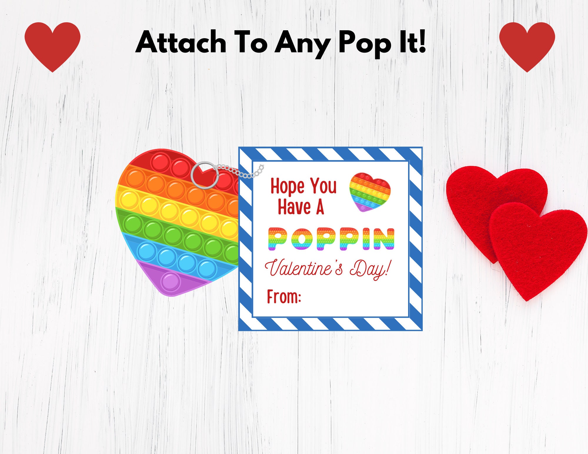 Printable Pop It Valentines Tags, Digital Download, Popit Valentine's ...