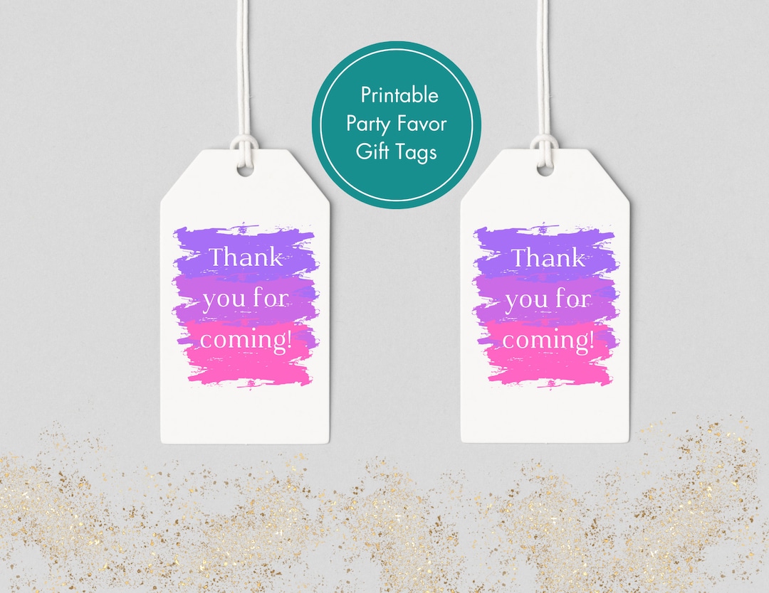 Printable Birthday Party Favor Gift Tags, Bachelorette Party Favor Tag ...