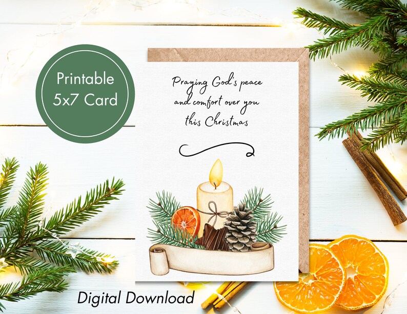 Printable Sympathy Christmas Card, Christmas Sympathy Card, Bereavement ...